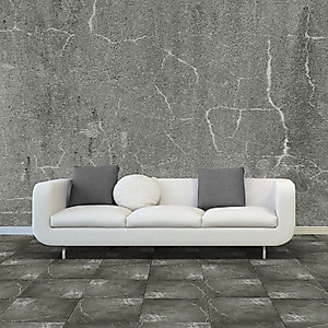 48 Pieces Vinyl Flooring Peel and Stick Floor Tile Stick on Floor Tile Self Adhesive Waterproof Bathroom 12 x 12 Inch for Bathroom Kitchen Bedroom Living Room(Gray Marble)