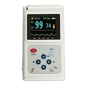 CONTEC Veterinary Handheld CMS60D-Vet Pulse Tester Pulse Oxygen Saturation and Pulse Rate Tongue Probe Pets/Animals/cat/Dog with PC Software