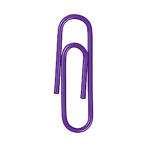 JAM PAPER Colorful Standard Paper Clips - Regular 1 Inch - Purple Paperclips - 100/Pack