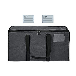 CACTIYE Storage Tote with Zippers & Carrying Handles, Heavy-Duty Oxford Fabric Moving Bags for Space Saving Moving Storage (Gray, 1 pack-large)