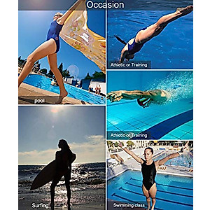 Women's One Piece Swimsuits for Women Athletic Training Swimsuits Swimwear Racerback Bathing Suits for Women Purple Large (fits like US 10-12)