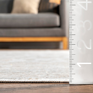 nuLOOM Elyse Vintage Floral Fringe Runner Rug, 2' 8" x 8', Ivory