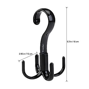 TinkSky Belt Hanger Scarf Tie Rack Holder Hook for Closet Organizer 360 Degree Rotating 3 Pack