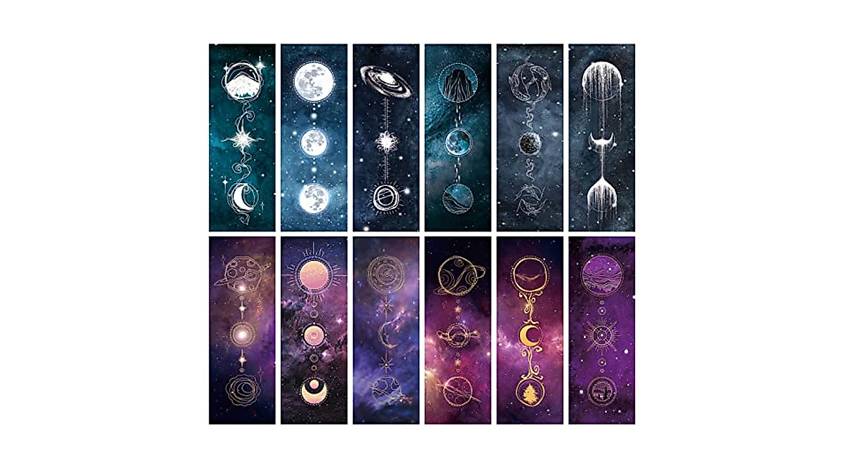 Starry Night Bookmarks for Book Lovers - Cosmic Galaxy Design