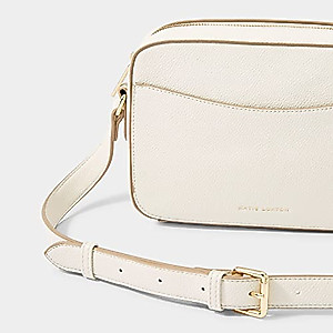 KATIE LOXTON Cara Womens Soft Pebble Vegan Leather Adjustable Strap Crossbody Handbag Satchel Purse Off White