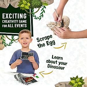 Dino Eggs Dig Kit, Dinosaur Eggs for Kids 3-5, Perfect for Dinosaur Birthday Party Supplies and Dinosaur Party Games - 12 Dino Eggs Excavation Set for Kids by JitteryGit