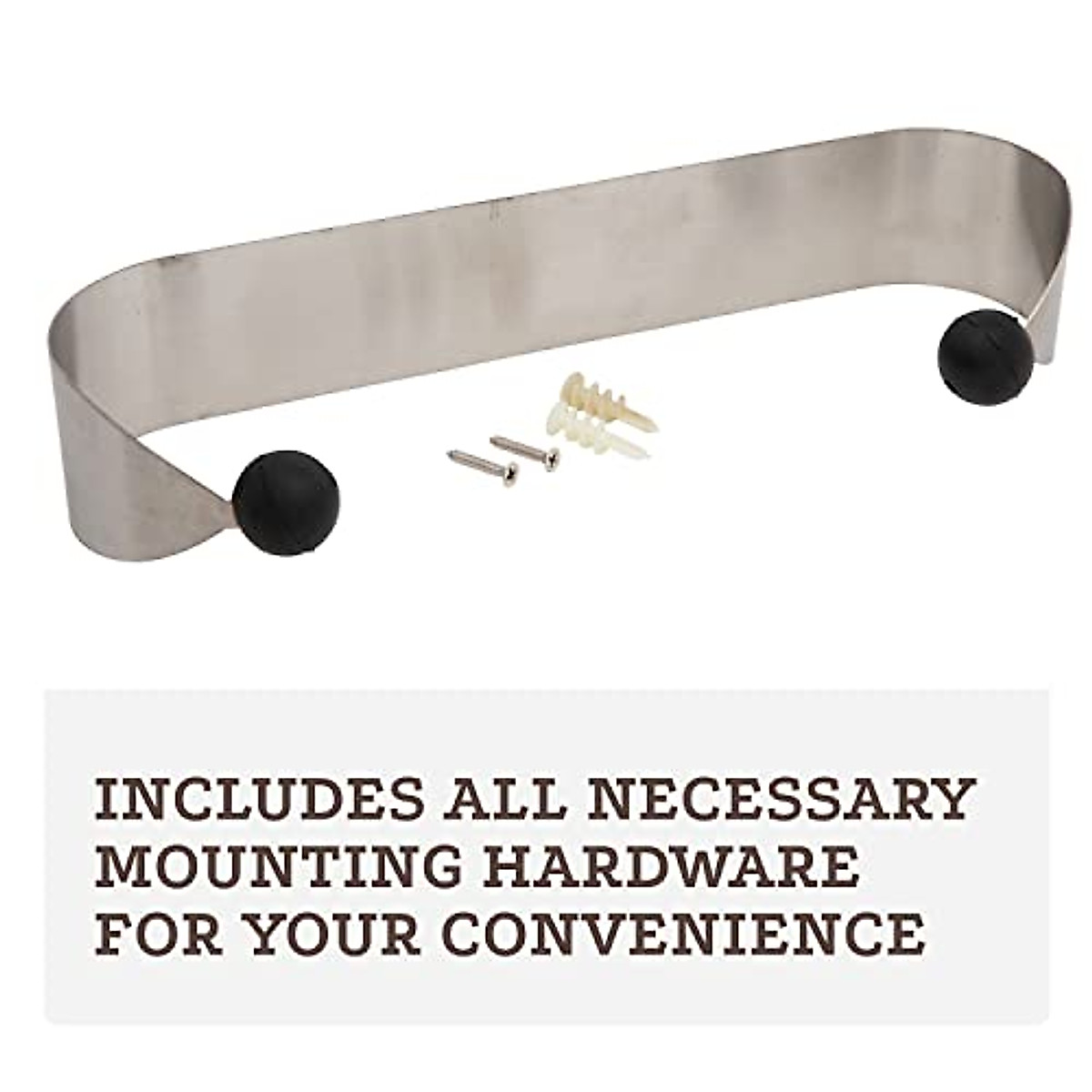 Wood Grip | Contemporary Paper Towel Holder Under Cabinet | Paper Towel Holder Countertop (Satin Nickel)