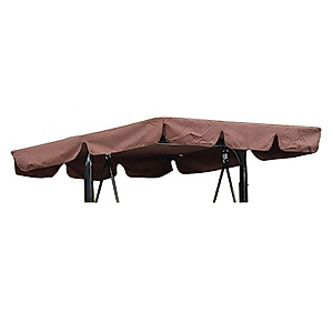 Outdoor Yard Park Swing Chair Canopy Replacement 3 Seater 78x50 Inch Waterproof Windproof Bird Droppings Heavy Duty Rip Proof Top Cover Brown