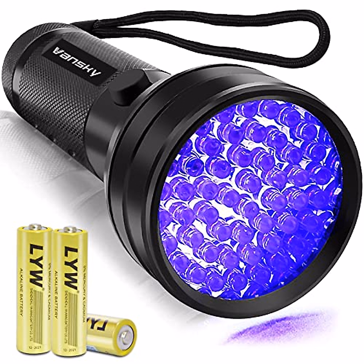 Vansky Black Light UV Flashlight, 2023 Upgraded 51 LED Blacklight Pet Urine Detector for Dog/Cat Urine, Dry Stains, Bed Bug, Matching with Pet Odor Eliminator(Batteries are Included)
