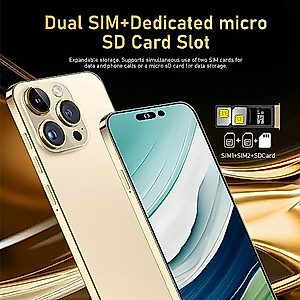 RAYPUR Unlocked Cheap Mobile Phones for i15 Ultra, Android 5G Global Version Smartphone, 7.3Inch Incell HD Capsule Screen, Multi-Language Support,Blue-1TB