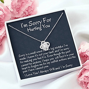 I'm Sorry Gift, Apology Necklace For Wife Girlfriend, Love Knot, Forgive me Jewelry, Sorry Gift Friend, Partner Apology Gift