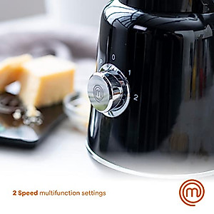 MasterChef Glass Blender for Shakes and Smoothies, Milkshake Maker, Frozen Drink & Margarita Machine, For Fruit Juice with Ice, Soup, Sauces, Food Puree etc, Stainless Steel Blades, 33oz, 400w, Black