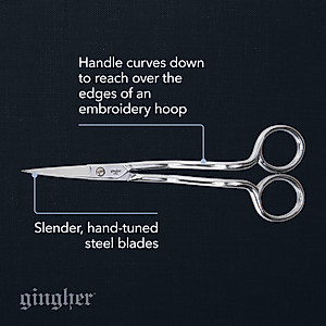 Gingher 6 Inch Double-Curved Machine Embroidery Scissors (01-005866)