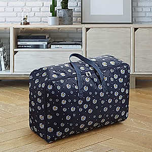 Large Capacity Reusable Storage Bags - Waterproof Washable Moving Bag Foldable Lightweight Travel Duffel Moving Bag with Strong Handles & Zippers - Underbed Organizer for Bedding