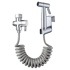Handheld Bidet Sprayer Toilet Kit - Water Tank Hook and 59in ABS Flexible Telescopic Shower Hose