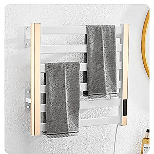 Constant Temperature Digital Display Timing Electric Heating Towel Rack Household Bathroom Bathroom,White