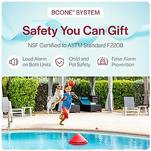 BCONE® System Pool Alarm by Lifebuoy® | Loud Pool Safety Alarms on Home & Pool Units | Floating Pool Alarm Certified ASTM F2208 | Connects to Alexa | Pool Alarms for Inground Pools and Above-Ground