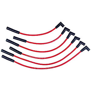 A-Team Performance - 8.0 mm Red Silicone Spark Plug Straight Boot 6 Wires, - Coil-in-Cap HEI Design System - Compatible With AMC/JEEP 199, 232, 252, 258, 282