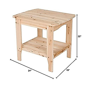 Shine Company 4103N Long Island Rectangular Patio Side Table – Natural