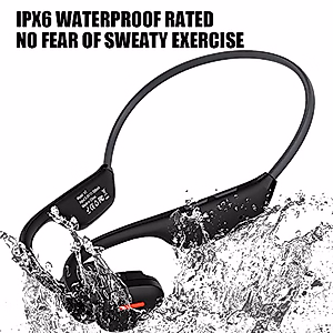 Open Ear Bone Conduction Headphones, Ougngrn Wireless Air Conduction Sport Earphones, Over-Ear Bluetooth 5.3 Lightweight Sweatproof Sports Headset for Running, Bicycling, Hiking,Work Out,Office(Black)