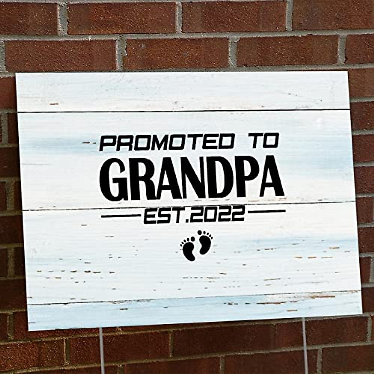 Lawn Garden Sign Promoted to Grandpa Corrugated Sign Funny Housewarming Gift Inspirational Quotes for Garage Sales Rent Open House Construction 18"x24"