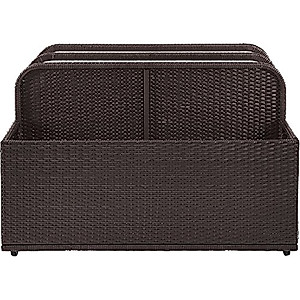 Crosley Furniture CO7303-BR Palm Harbor Outdoor Wicker Rolling Pool Float Caddy, Brown