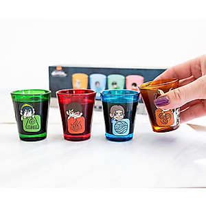 Surreal Entertainment Avatar: The Last Airbender Chibi Characters 2-Ounce Shot Glasses | Set of 4