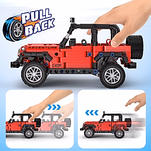 WISEPLAY Off-Road Pull Back Model Cars to Build for Kids 9-12 - 317 PCS STEM Car Building Kit for Boys 8-12 & Girls - STEM Building Toys for Boys Age 8-12 & Girls - Engineering Toys for Kids 8-10