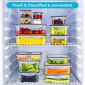 36 PCS Food Storage Containers Large , (18 Stackable Plastic Containers with 18 Lids) - 100% Airtight & BPA-Free & Microwave, Dishwasher Safe Food Storage with Chalkboard Labels & Marker…