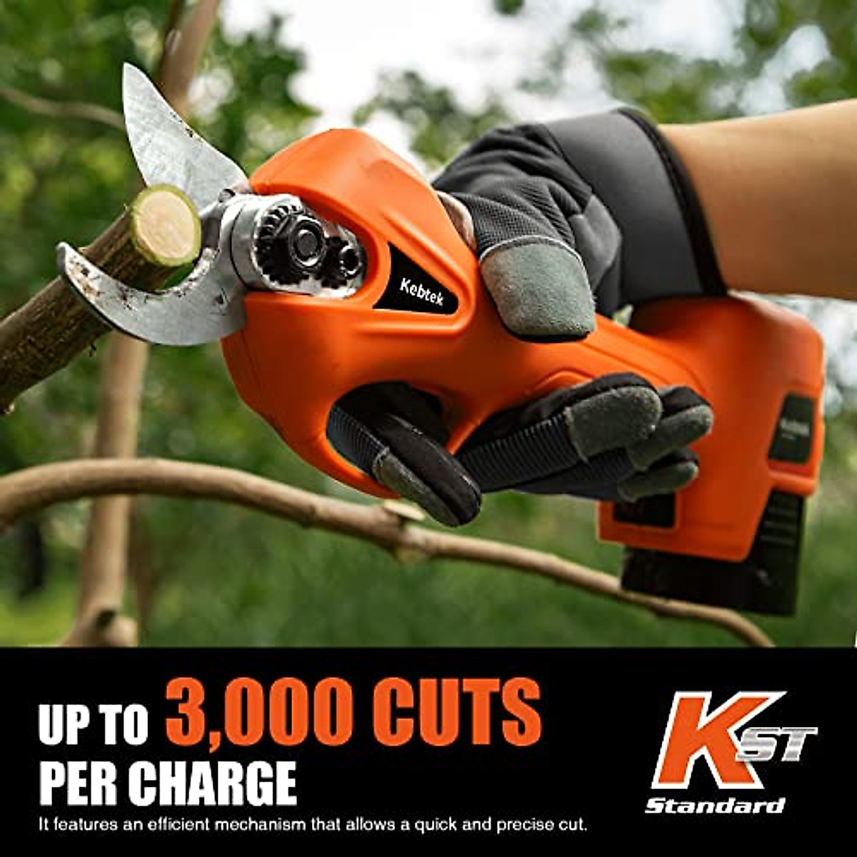 Pruning Shear Battery Powered, Kebtek Electric Pruning Shears Cordless Portable Electric Pruner with 2Pack 2Ah Rechargable Batteries -16.8V 25MM(0.98Inch)Cutting Diameter2