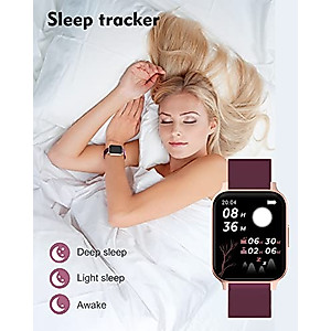 Cloudpoem Smart Watches for Women Men IP68 Waterproof, Smartwatch Compatible with iPhone Android Phones, Reloj para Mujer Hombre Fitness Tracker with Heart Rate Monitor Call/Message Notice Purple