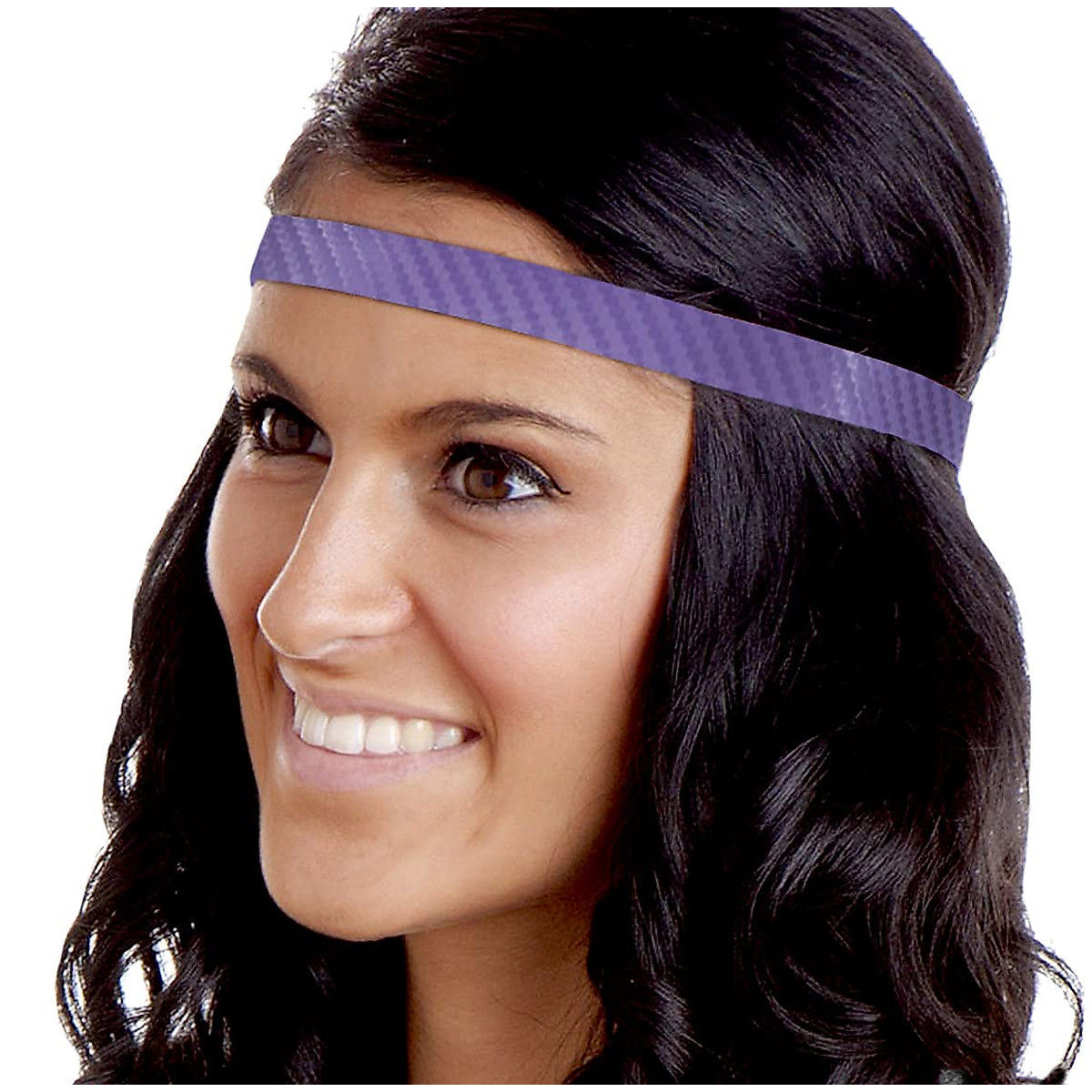 Hipsy 3pk Women's Adjustable NO SLIP WORKOUT Headbands Multi Multi Pack (Purple/Silver/Navy)
