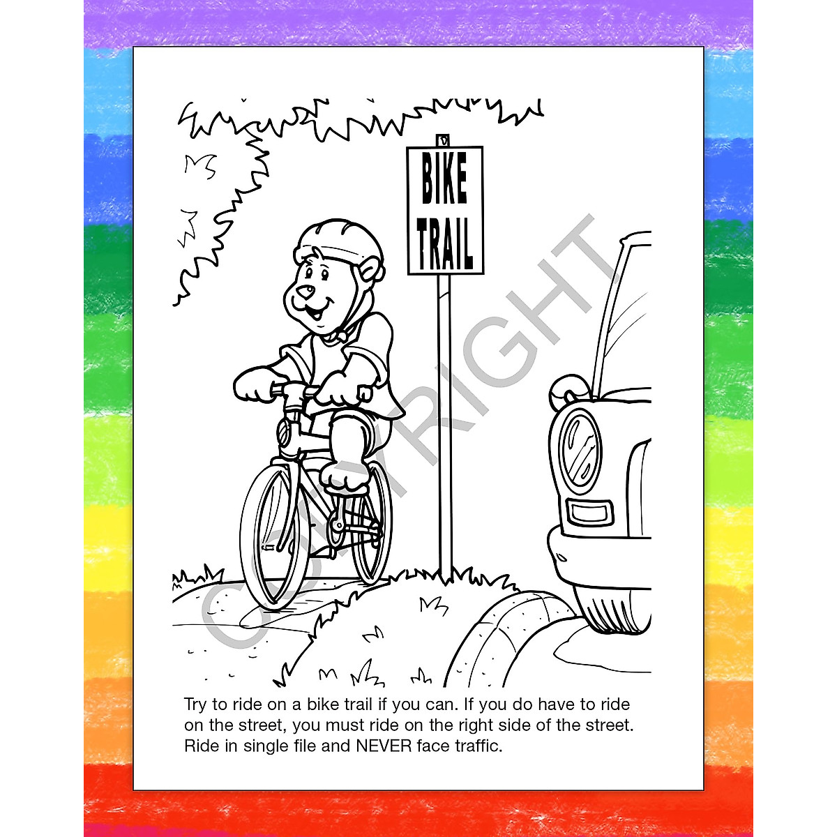ZOCO - Bike Safety - Educational Coloring Books (25 Bulk Pack, Without Crayons) - Bicycle Rules, Road, Helmet Safety - Games, Puzzles, Activities for Kids