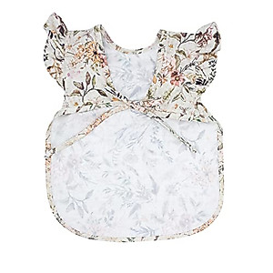 BapronBaby Flutter Delilah Floral Bapron - No Neck Tie Safer Bib for Baby & Toddler - Soft Waterproof Stain Resistant - Machine Washable - Sz Baby/Toddler 6m-3T