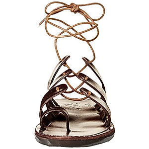 Deborah - Leather Lace Up Sandal - Brown