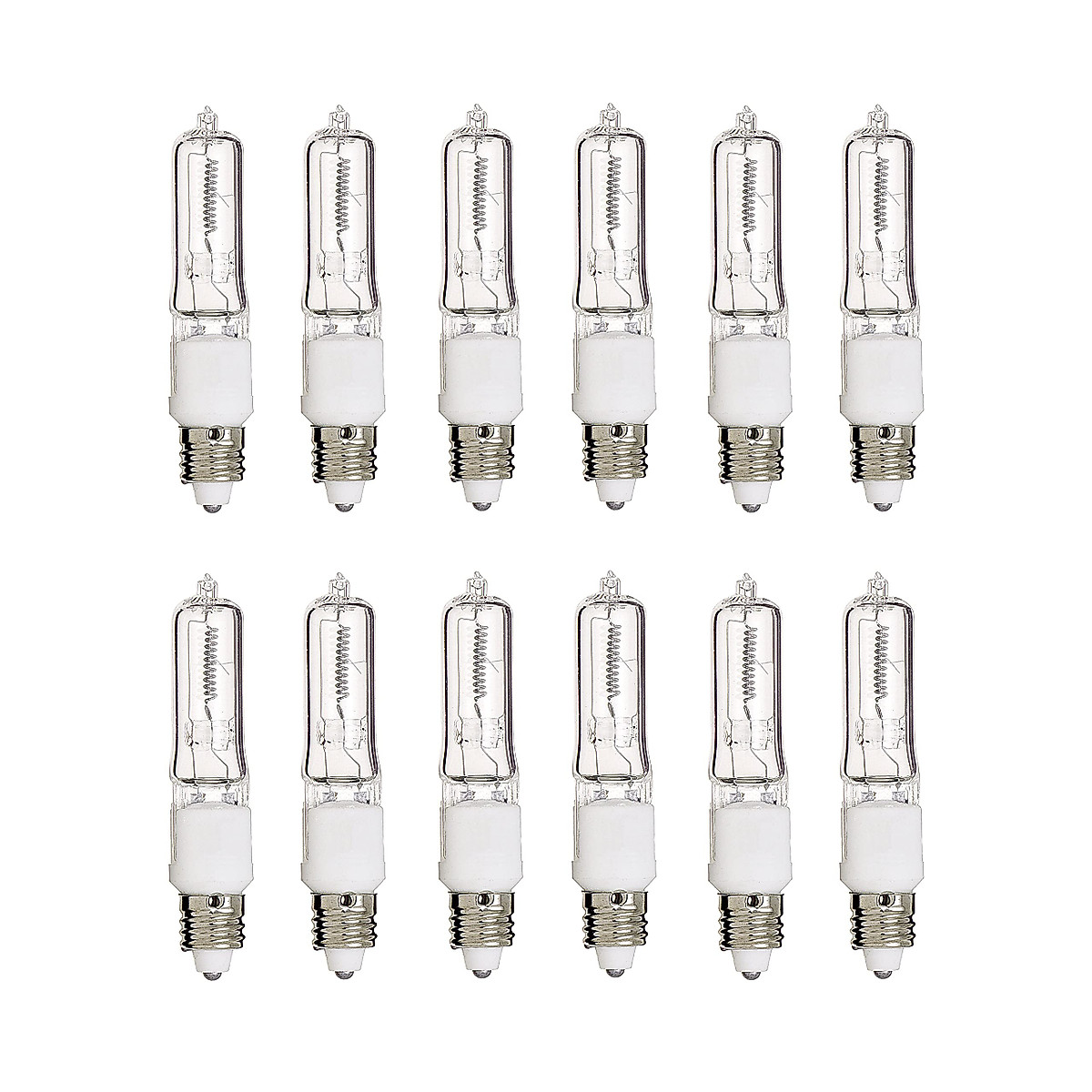 Satco S3109/12 250-Watt T4.5 Halogen Light Bulb, E11 Base, 12-Pack