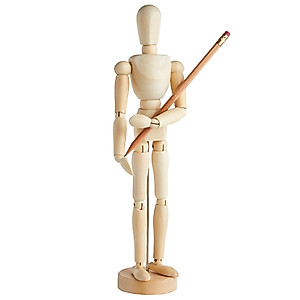 3 Pack Posable Art Figure Model, Flexible Wooden Drawing Mannequin for Artists, Sketching (13 in)