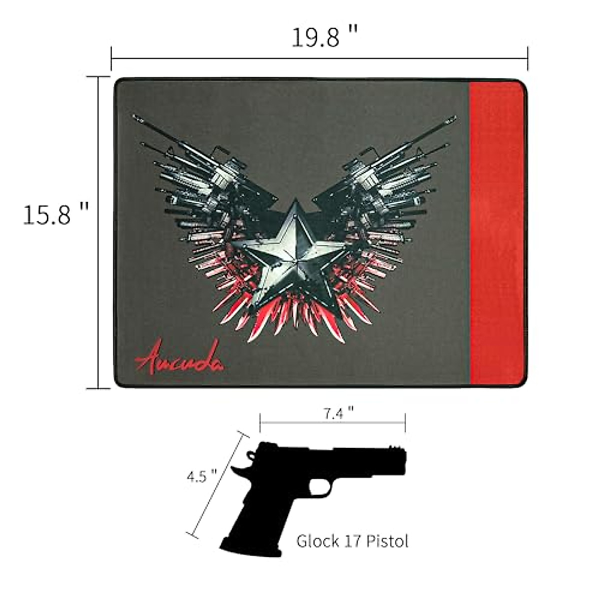 Aucuda Gun Cleaning Mat 20"x16", Double Thickness and Large Rifle Cleaning Mat with Oil Resistant, Non-Slip Backed, with Magnetic Parts Tray, Waterproof Pistol AR15 Gl0ck Shotgun Cleaning Pad Kits