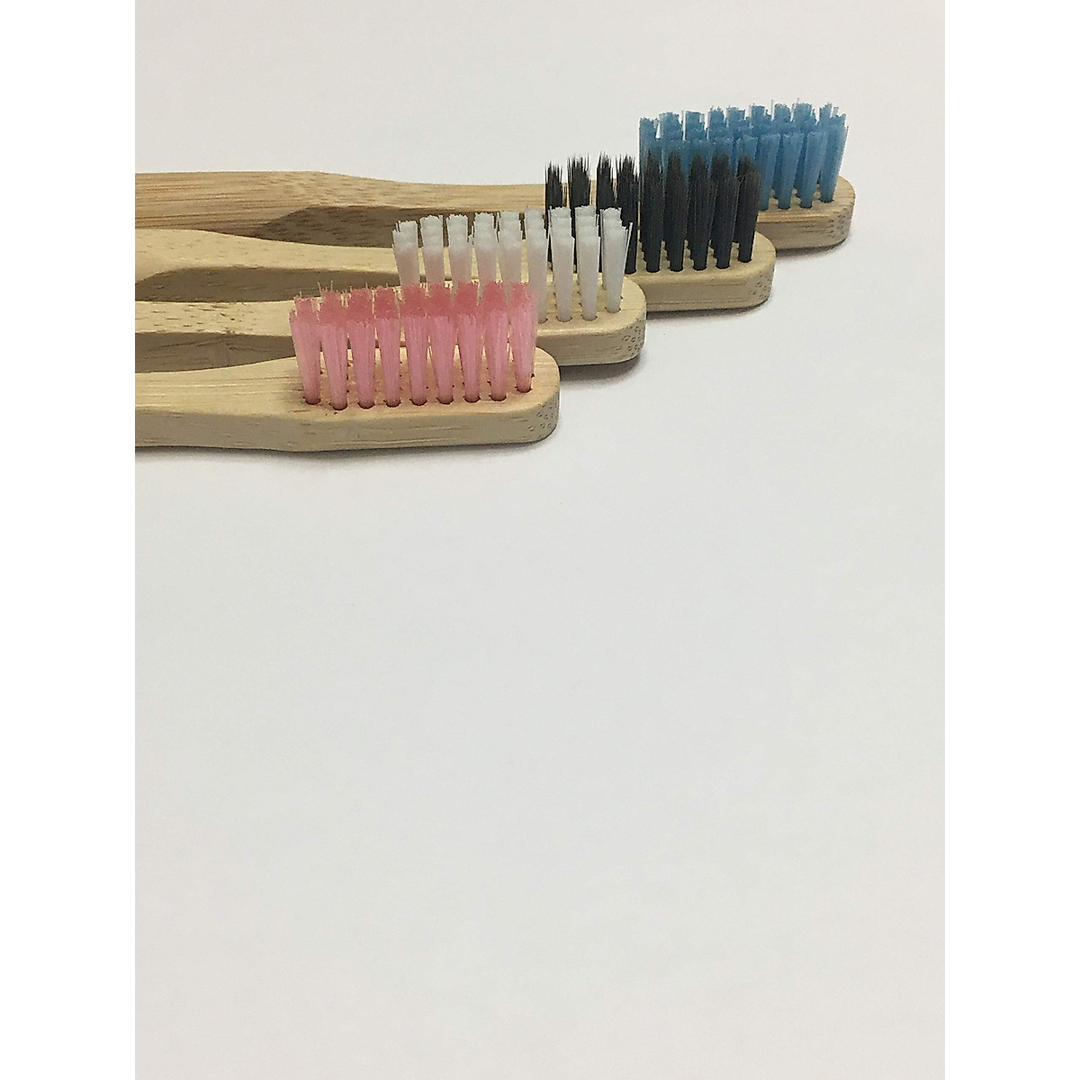 Bamboo Toothbrush Eco-Friendly Packs of 4 – Circular Organic Biodegradable handle with BPA-Free, Soft Nylon Bristle.