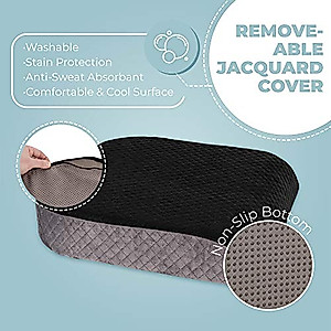 Kolbs Extra Large Seat Cushion | Stylish Plush Velvet Cover | X-Large Memory Foam for Office Chair, Car Seat Cushion Wheelchair Cushion | Cushion Back Pain Coccyx Pain Relief | Carry Handle