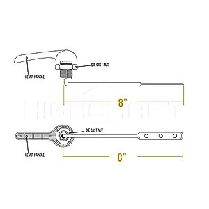HIGHCRAFT 5335-4 Replacement Toilet Tank Flush Lever Handle with Metal Nut Chrome Pack of 2