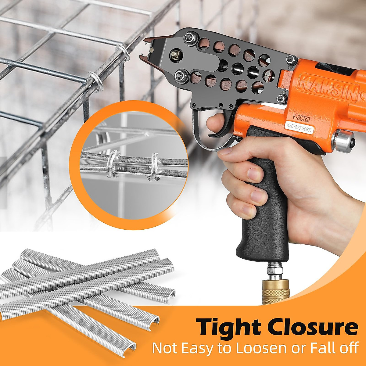 KIMSING SC760 16 Gauge 5/8'' Crown Galvanized C Ring Staples C-Rings Hog Rings, Wire Fencing Staples, Fasteners for C Ring Stapler, Hog Ring Tool, C Ring Plier, 1000 PCS/Pack