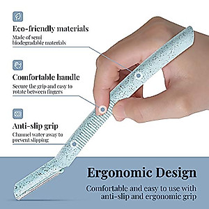 ennva Eyebrow Razor for Women | Dermaplane Facial Razor for Women Face | Hair Trimmer Face Razor for Women Body Use | Multipurpose Facial Hair Removal Disposable Blades Eyebrow Shaper Tool - 6pcs