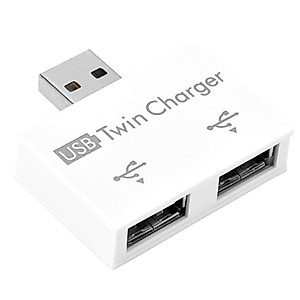 Bewinner USB2.0 Hub, Aluminum Alloy + PC Small/Portable/Rugged//Transparent Connection Adapter Converter Separator with Two USB Ports-Connected