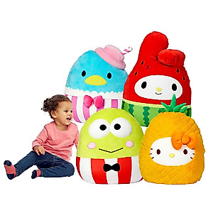 Squishmallows Official Kellytoy Plush 20" Hello Kitty Tuxedo sam Milkshake – Sanrio Dessert Squad Milkshake – Ultrasoft Stuffed Animal Toy Soft Squishy Plush Toy (Milkshake Tuxedo Sam)