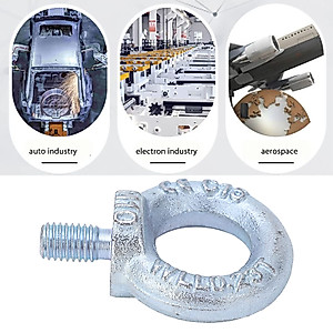 Lifting Ring Eye Bolt, Durable Anti Rust Q235 Steel Clear Thread Machinery Shoulder Eye Bolt 5PCS for Construction for Auto(M10)