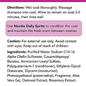 Nootie - Pet Shampoo for Sensitive Skin - Revitalizes Dry Skin & Coat - Natural Ingredients - Soap, Paraben & Sulfate Free - Cleans & Conditions