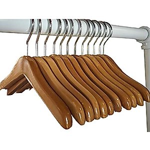 NAHANCO MINI812 8" Mini Wooden Hangers for Dolls Clothes, Pet Apparel or Accessories, Natural (Pack of 12)