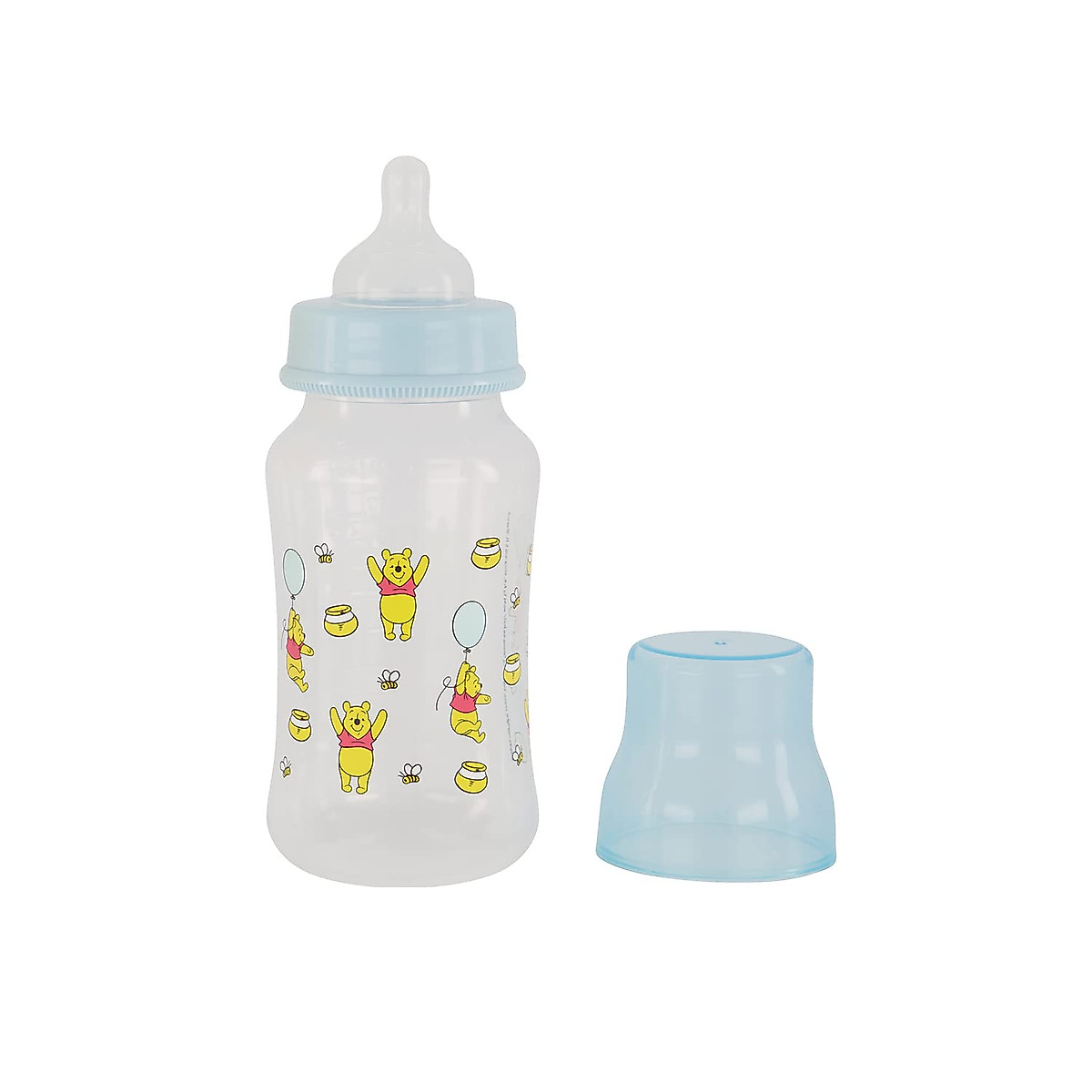 Baby Bottles 11 oz for Boys or Girls | 2 Pack of Disney Mickey Mouse Infant Hourglass Shaped Bottles with Cover for Newborns and All Babies | BPA-Free Plastic Baby Bottle for Baby Shower