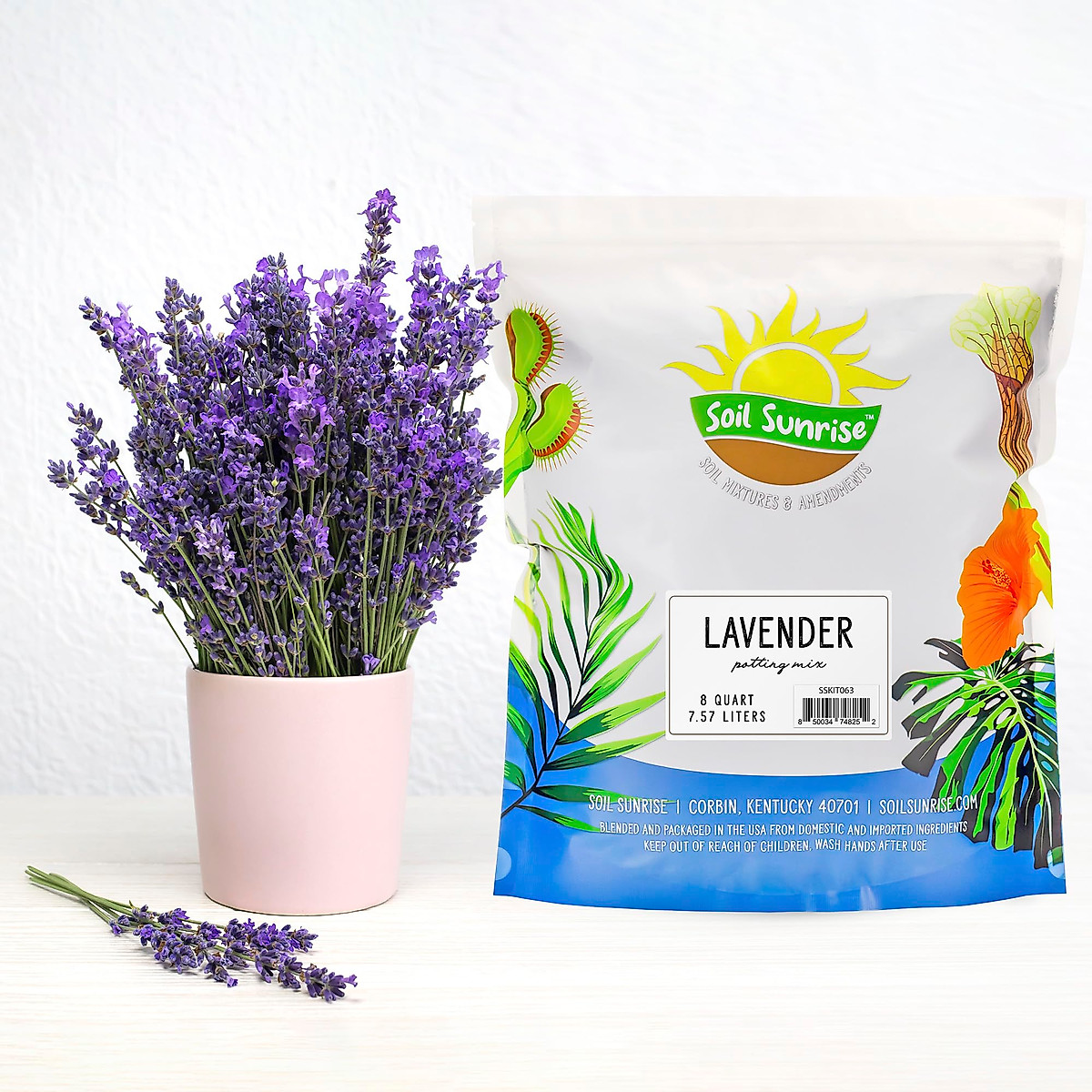 Lavender Potting Soil Mix (8 Quarts), Indoor/Outdoor Container Gardening Blend for Lavender Herb Plants